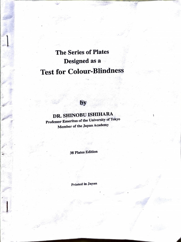 Test For Colour Blindness | PDF