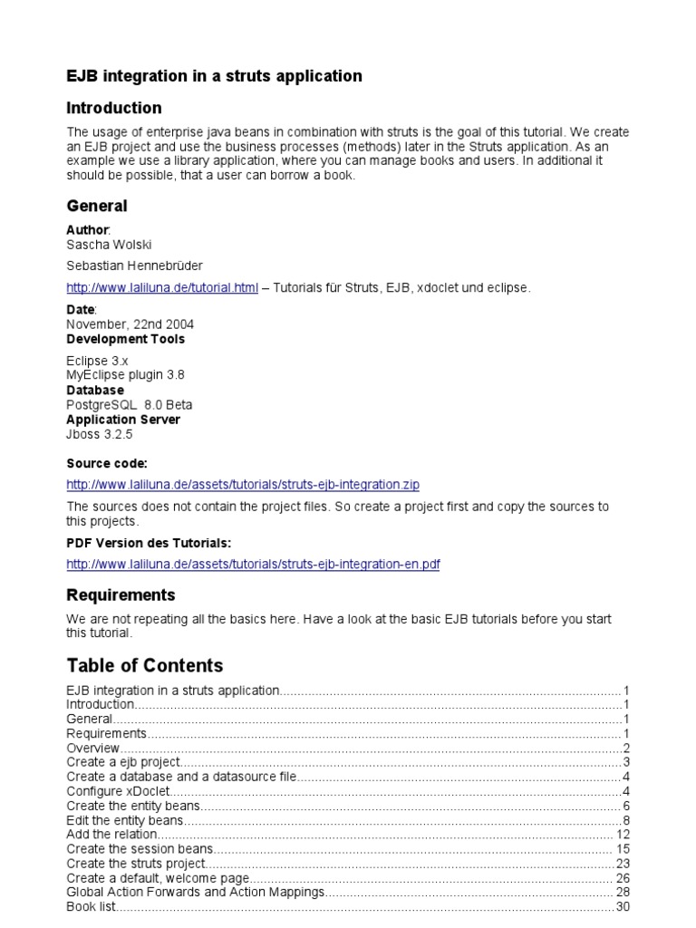 Struts Ejb Integration en | PDF