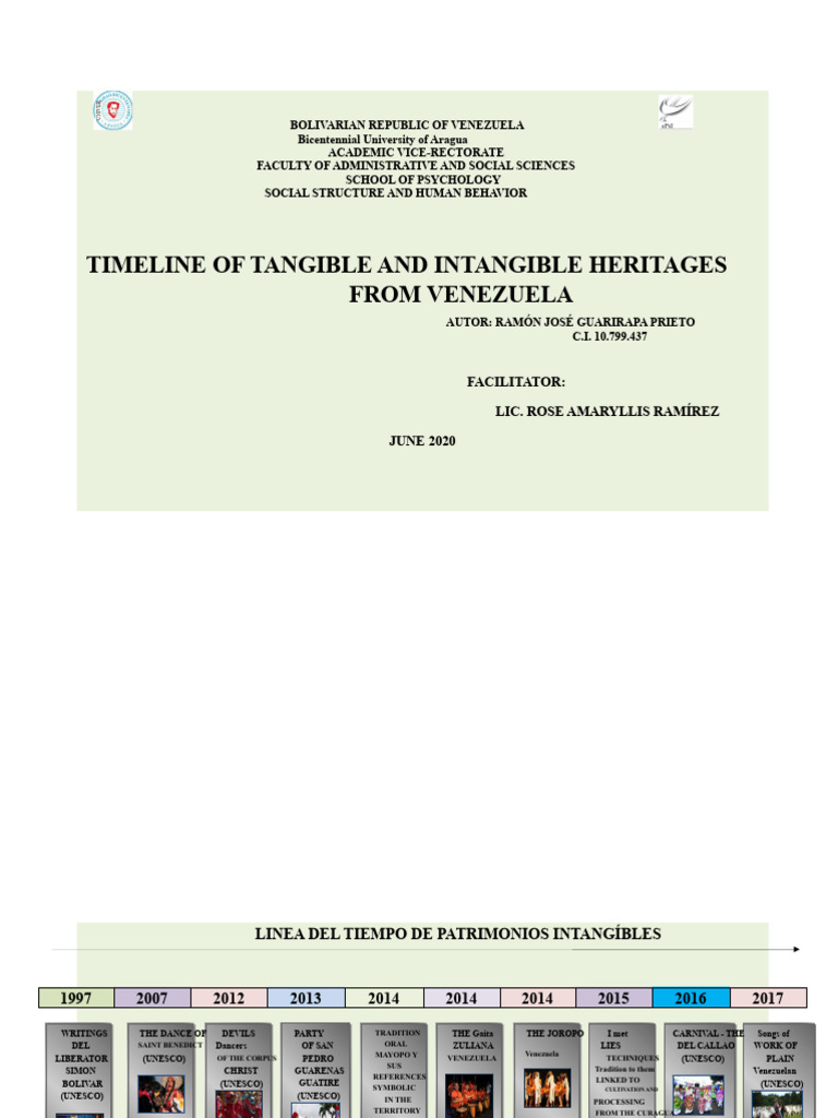 Venezuela's Heritage Timeline Overview | PDF | Venezuela | Cultural ...