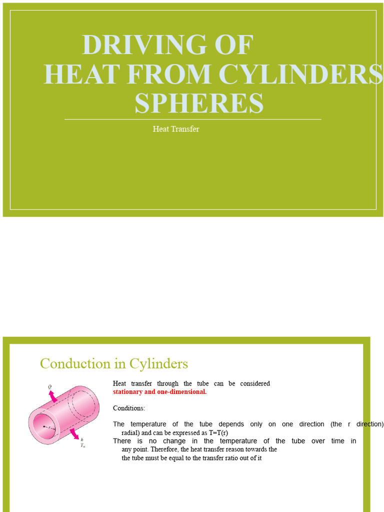 Heat Transfer in Cylinders and Spheres | PDF | Thermal Conduction | Sphere