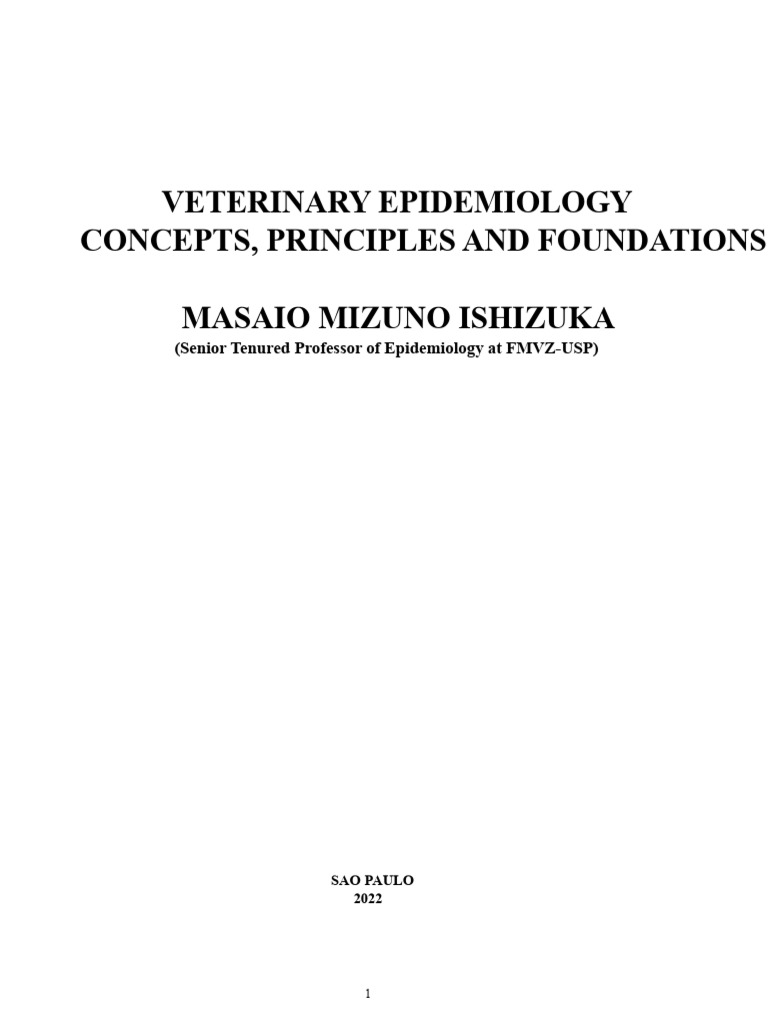 Veterinary Epidemiology 2022 | PDF | Epidemiology | Infection