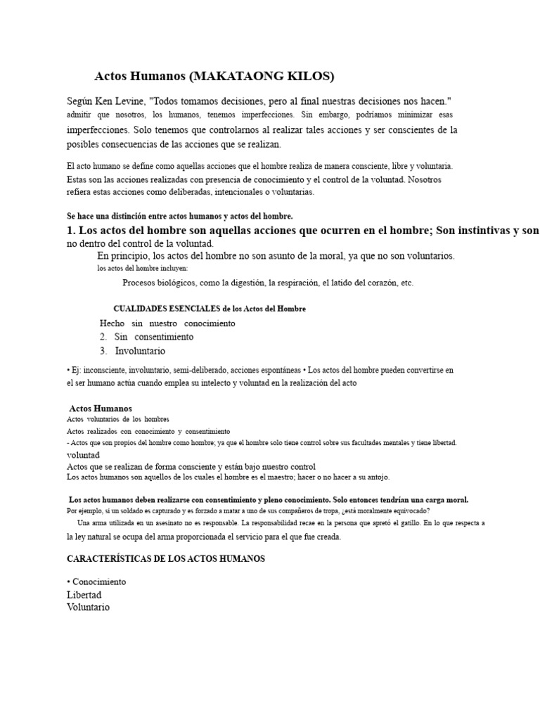 Actos Humanos 2 | PDF | Moralidad | Comprensión