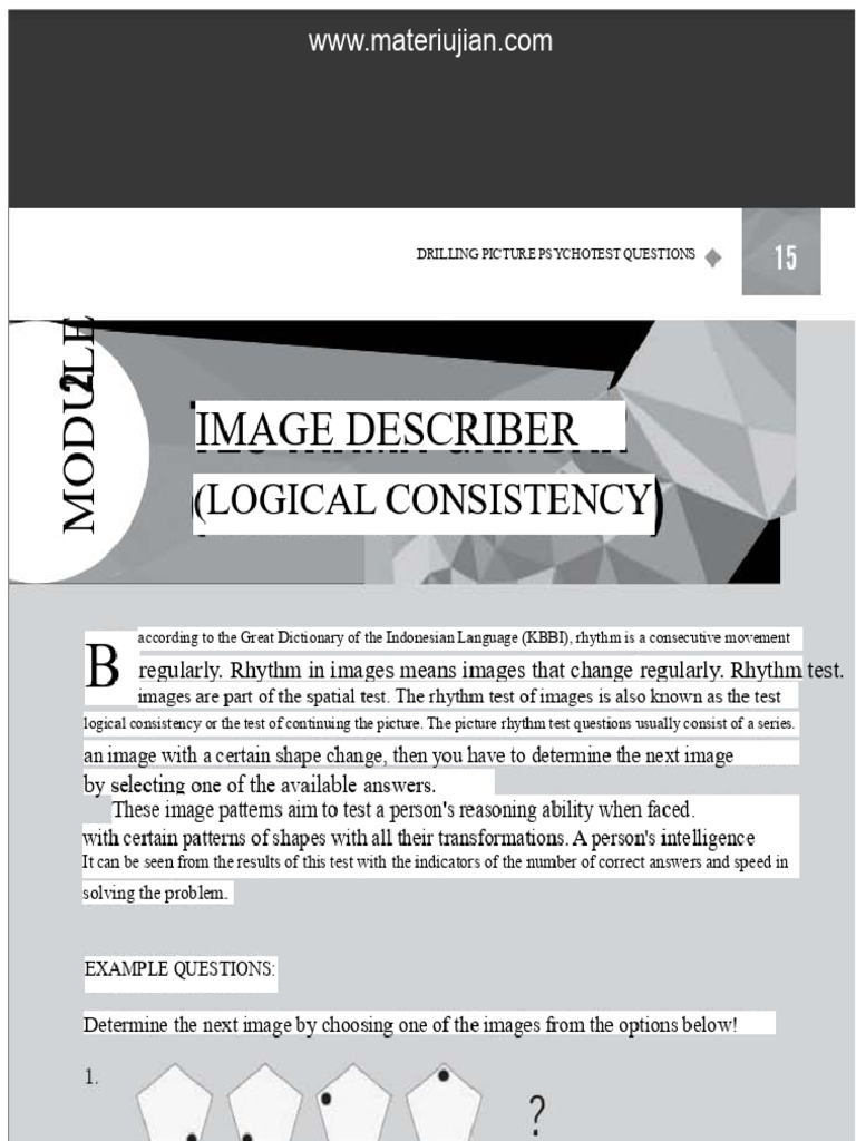 Example Questions for Rhythm and Image Test | PDF