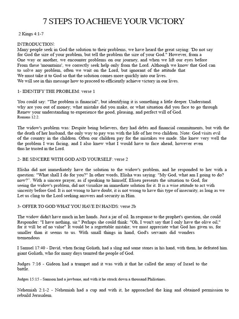 7 Steps To Achieve Your Victory | PDF | Abraham | God