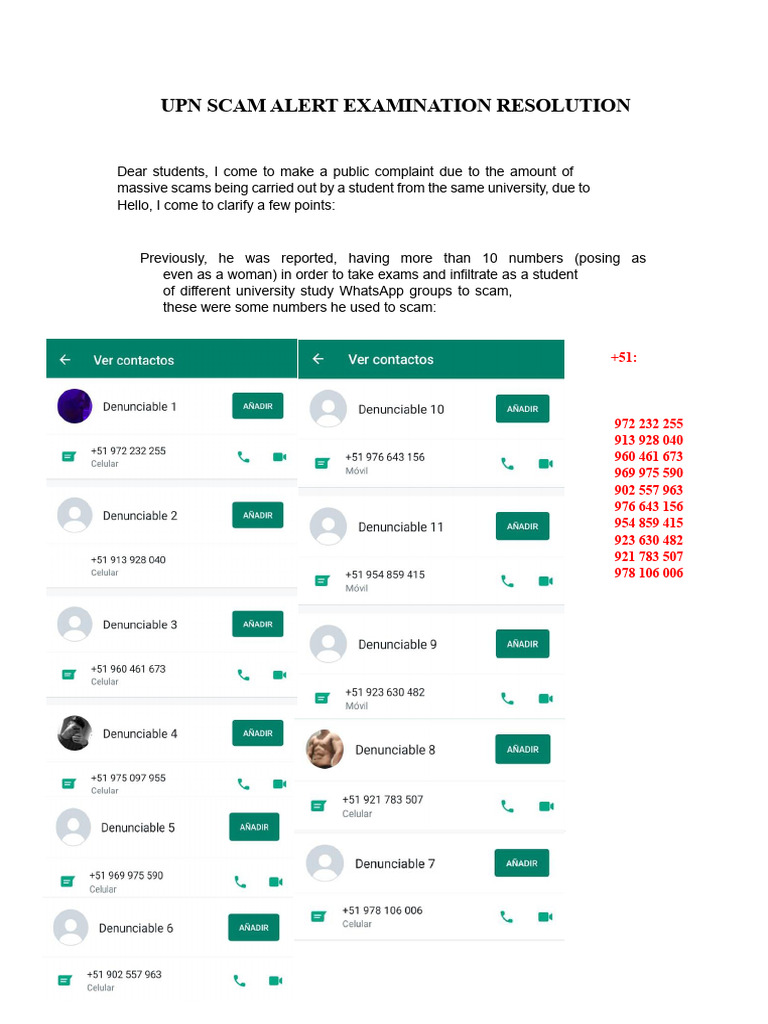 UPN ALERT SCAMMER EXAMINATION RESOLUTION | PDF