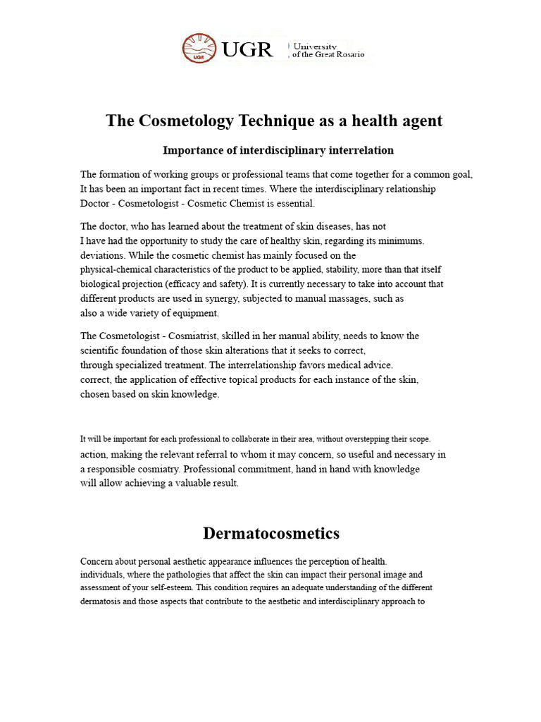 Notes on Dermatocosmiatry .pdf | PDF | Interdisciplinarity | Dermatology