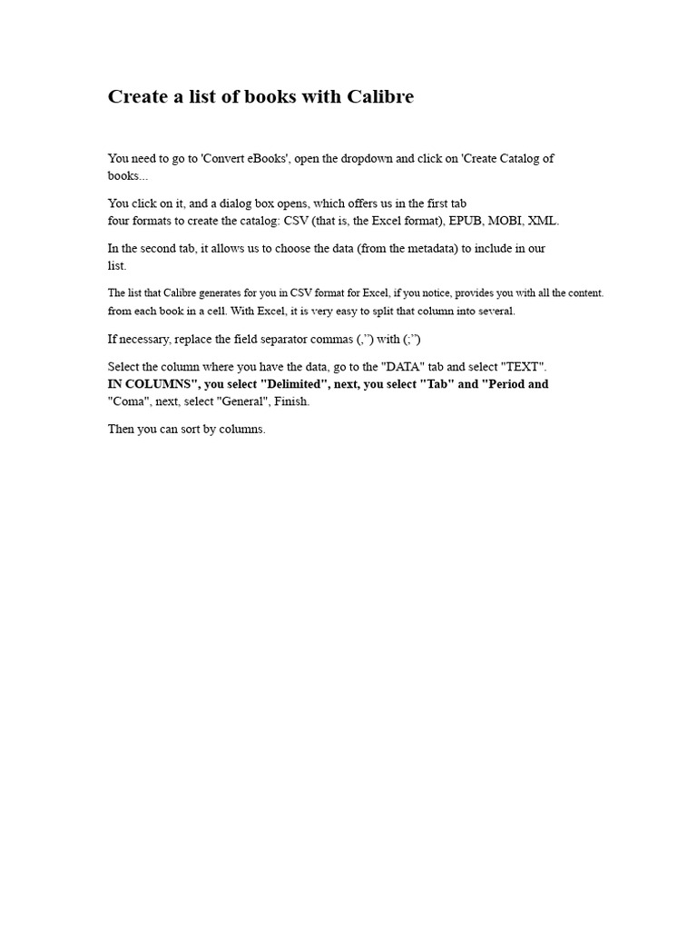 Create a List of Books with Caliber | PDF