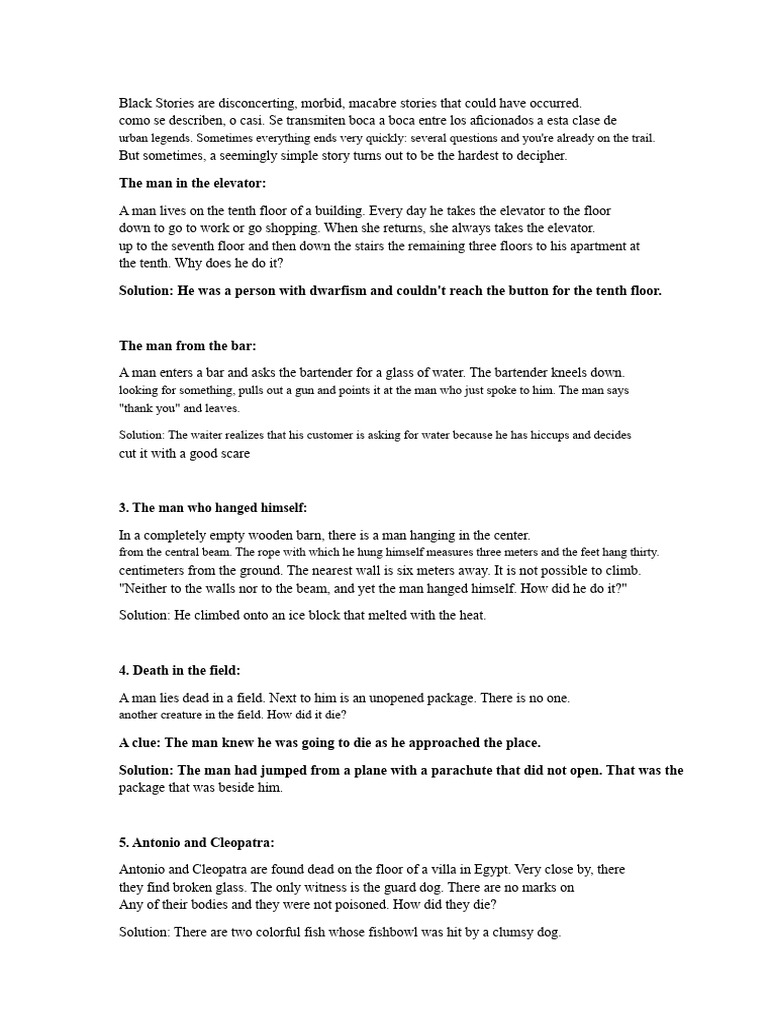 Dark Stories - Black Stories | PDF