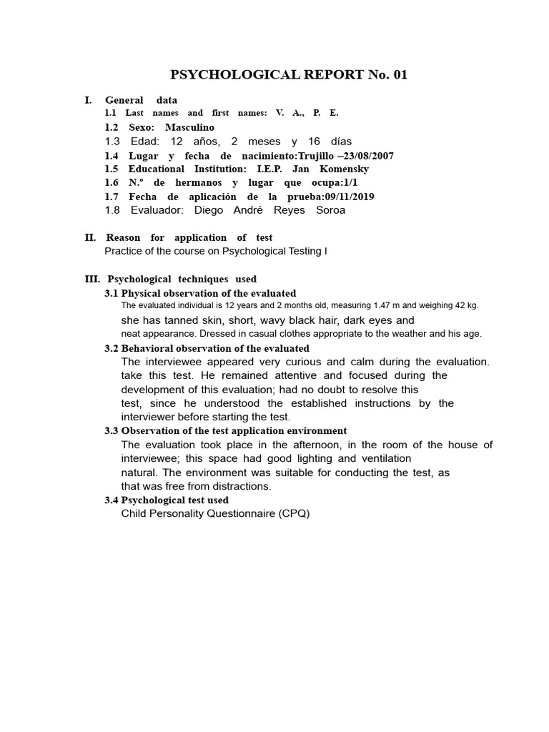 Children's Personality Questionnaire (CPQ) | PDF | Extraversion And ...