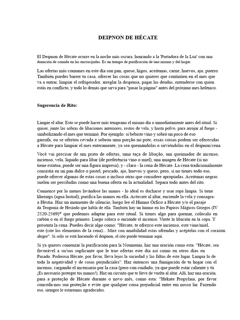 Deipnon de Hécate | PDF