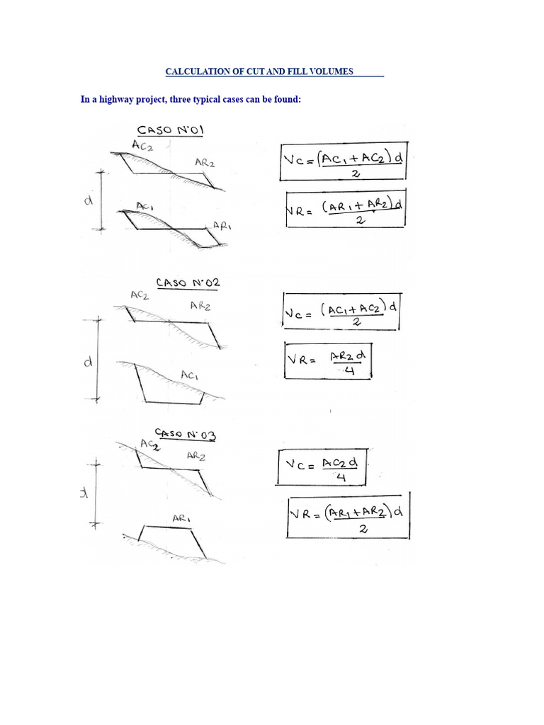 Calculation of Cut and Fill Volumes | PDF