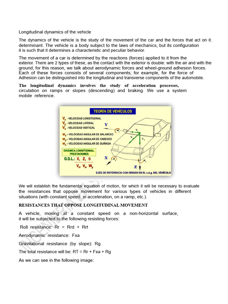Vehicle Longitudinal Dynamics Explained | PDF | Force | Semi Trailer Truck