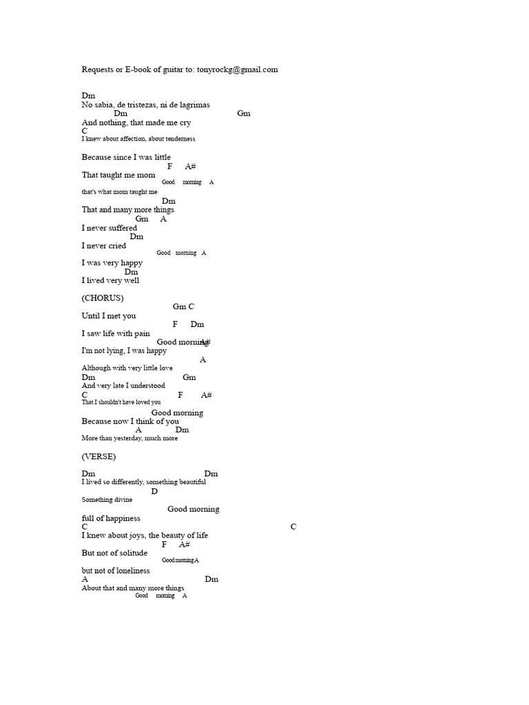 guitar chords - Until I Met You | PDF