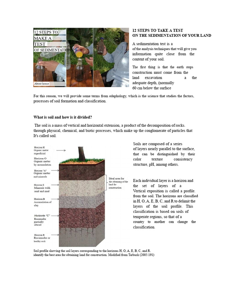 12 STEPS TO CONDUCT A SEDIMENTATION TEST OF YOUR SOIL | PDF | Soil | Clay
