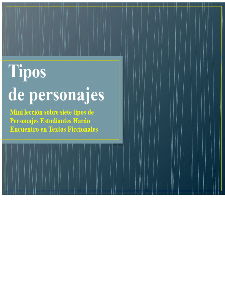 Tipos de Personajes PowerPoint | PDF
