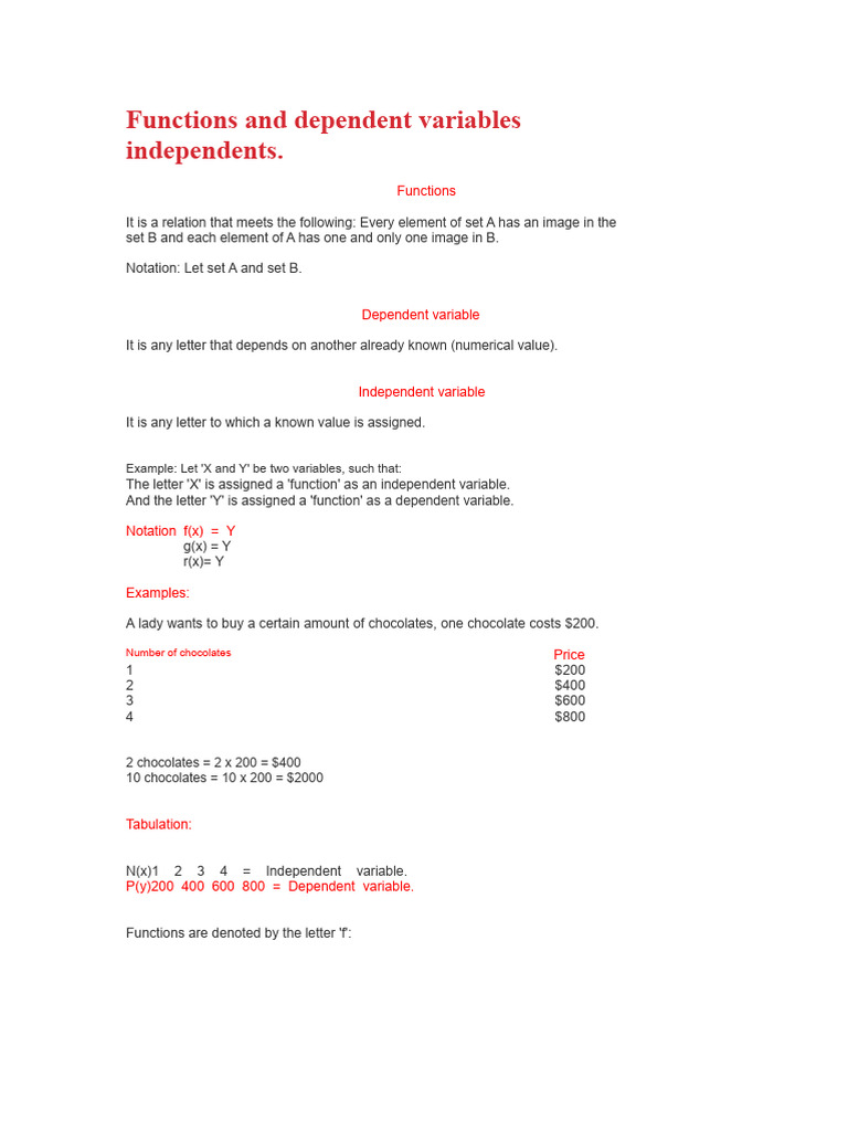 160552125-Functions-and-Dependent-and-Independent-Variables.docx | PDF ...