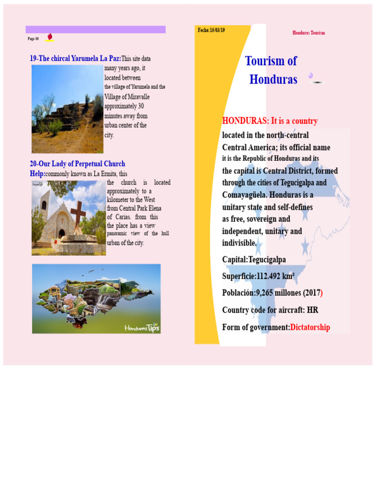 Tourist Places in Honduras | PDF | Honduras