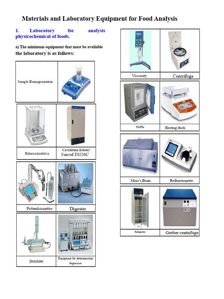 laboratory materials and equipment.docx | PDF