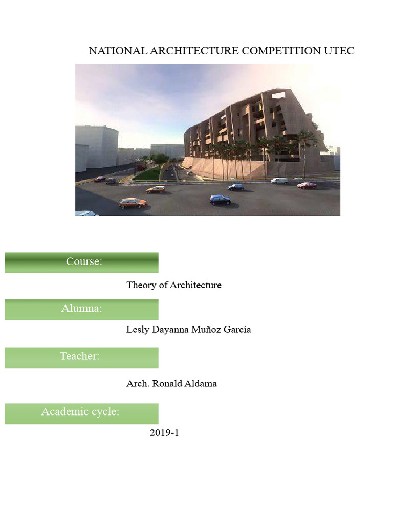 UTEC Architecture Competition Overview | PDF | Peru | Lima