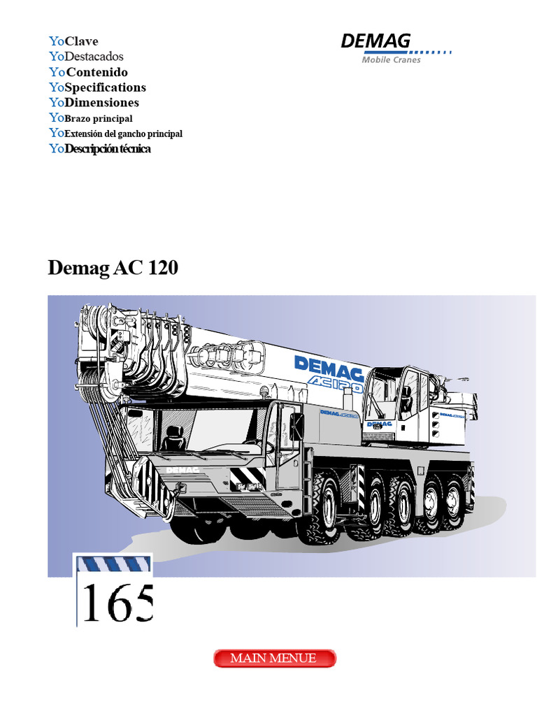 Especificaciones de la Grúa Demag AC 120 | PDF | Tasas temporales ...