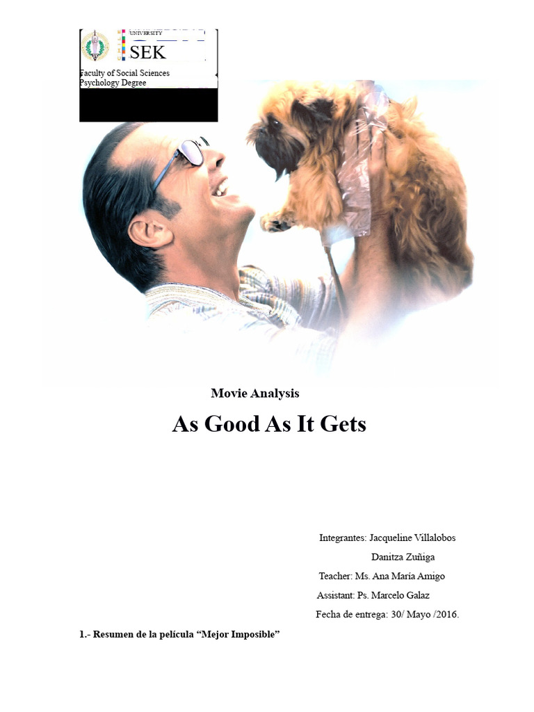 Psychopathology Analysis of "As Good As It Gets" | PDF | Obsessive ...