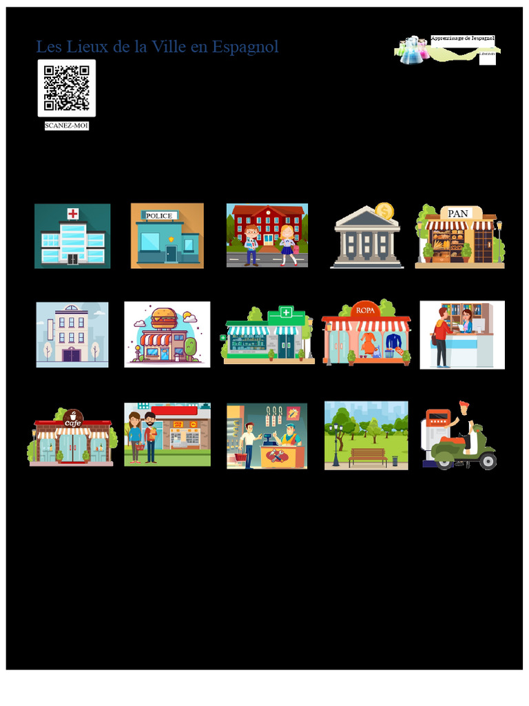 Les Lieux de La Ville en Espagnol | PDF