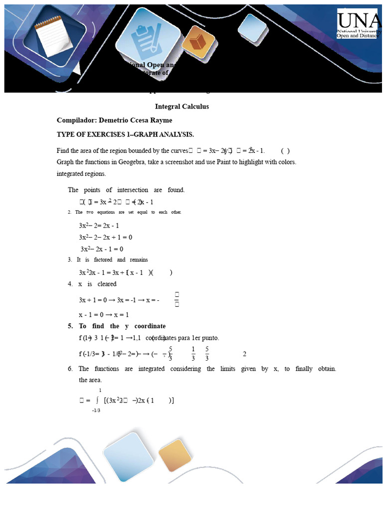 Solved Problems of Applications of Integral Calculus UNAD-Ccesa007 ...