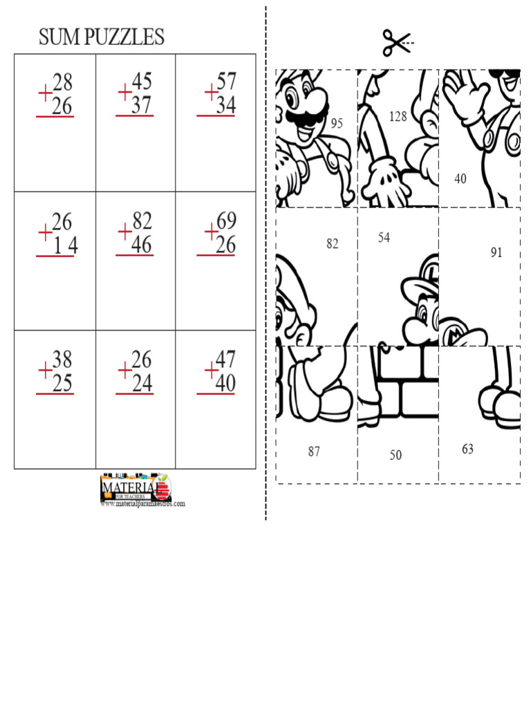 Sum puzzle - Mario Bros | PDF | Nintendo | Nintendo Franchises