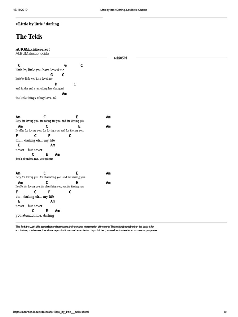 Little by Little - Tekis Chords | PDF