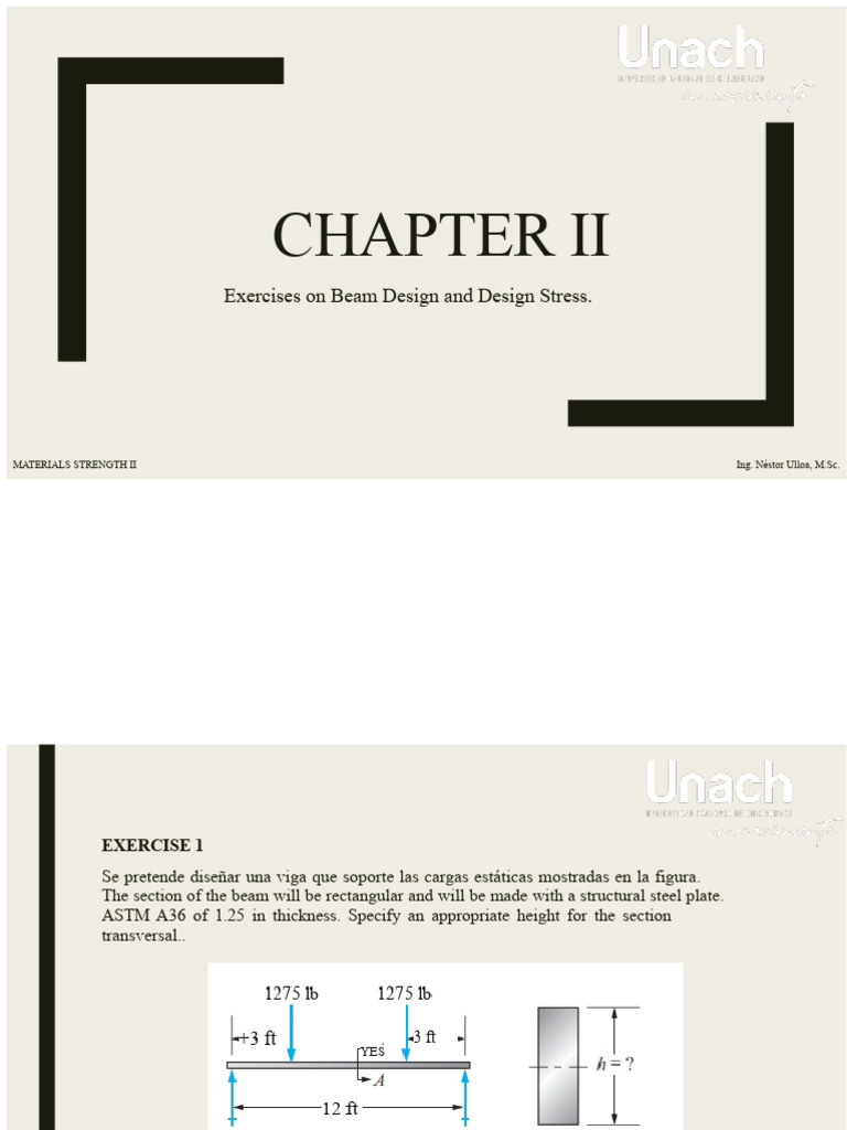 Chapter II: Beam Design Exercises and Design Stress | PDF | Beam ...