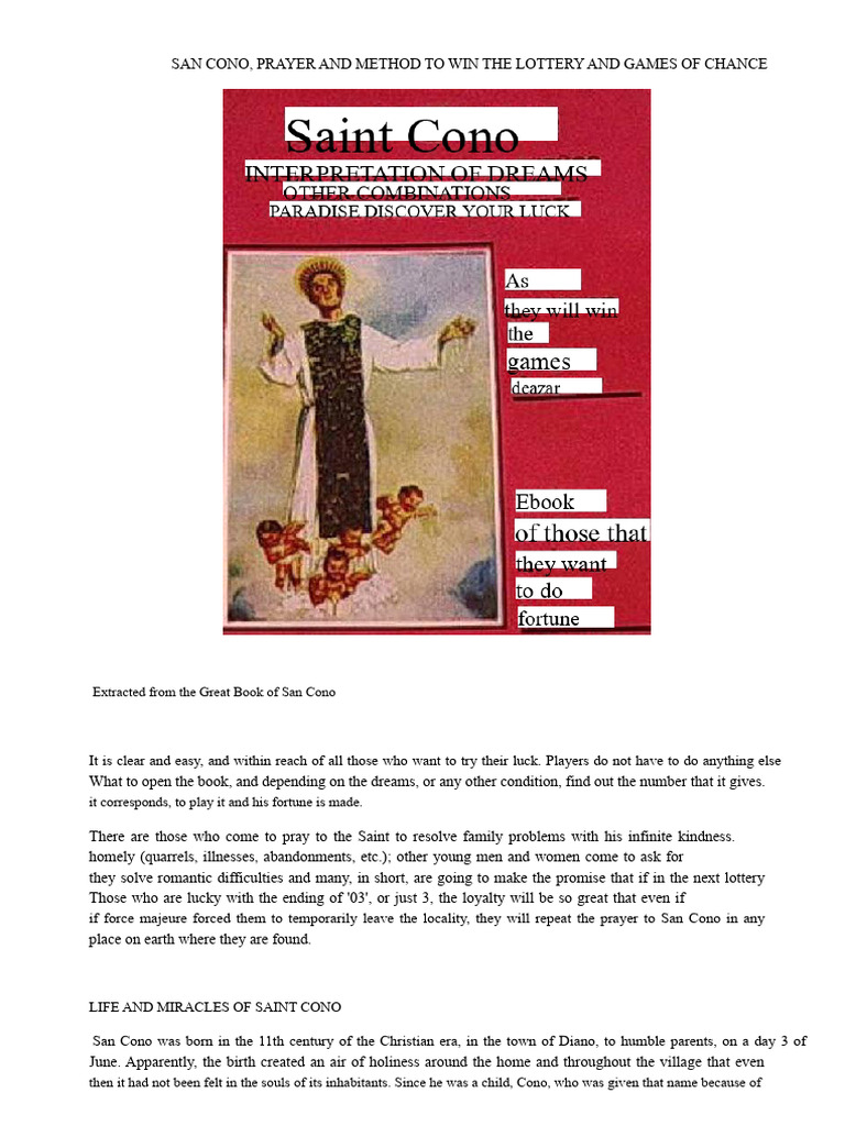 San Cono: Lottery Prayer Guide | PDF | Mary, Mother Of Jesus | Divine Grace