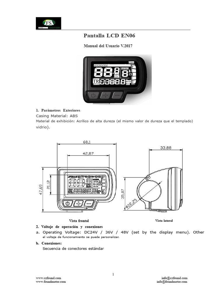 Manual de Usuario Pantalla LCD EN06 | PDF | Conector eléctrico ...