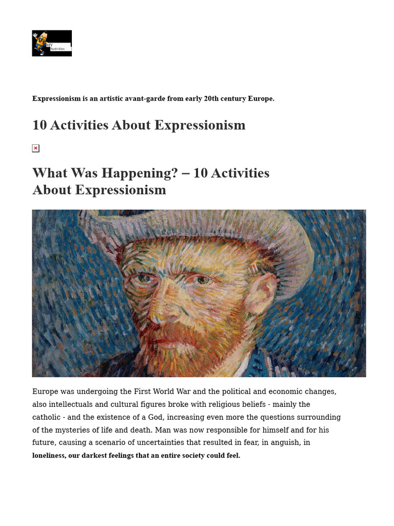 10 Activities About Expressionism | PDF | Expressionism | The Metamorphosis