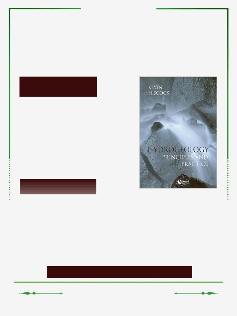 Hydrogeology Principles and Practice 1st Edition Kevin Hiscock ebook ...