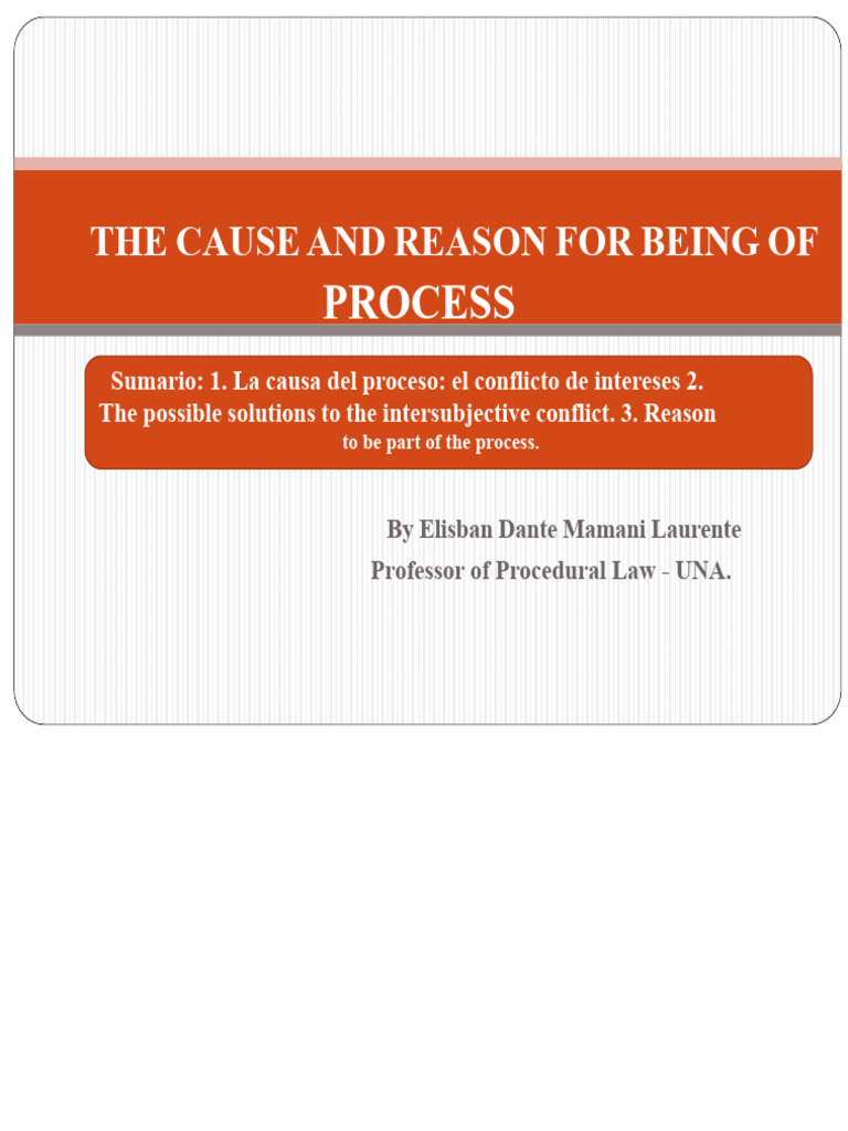 THE CAUSE AND REASON FOR THE PROCESS | PDF | Reason