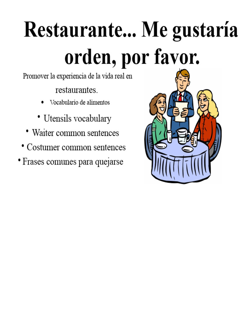 Vocabulario de Restaurante | PDF | Restaurantes | Cocina occidental