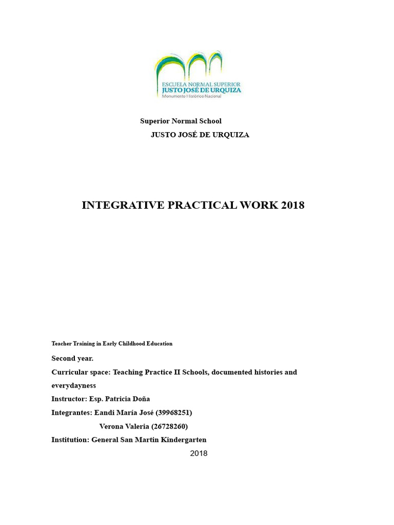 Practical Work Practice II Early Childhood Education | PDF | Teachers ...