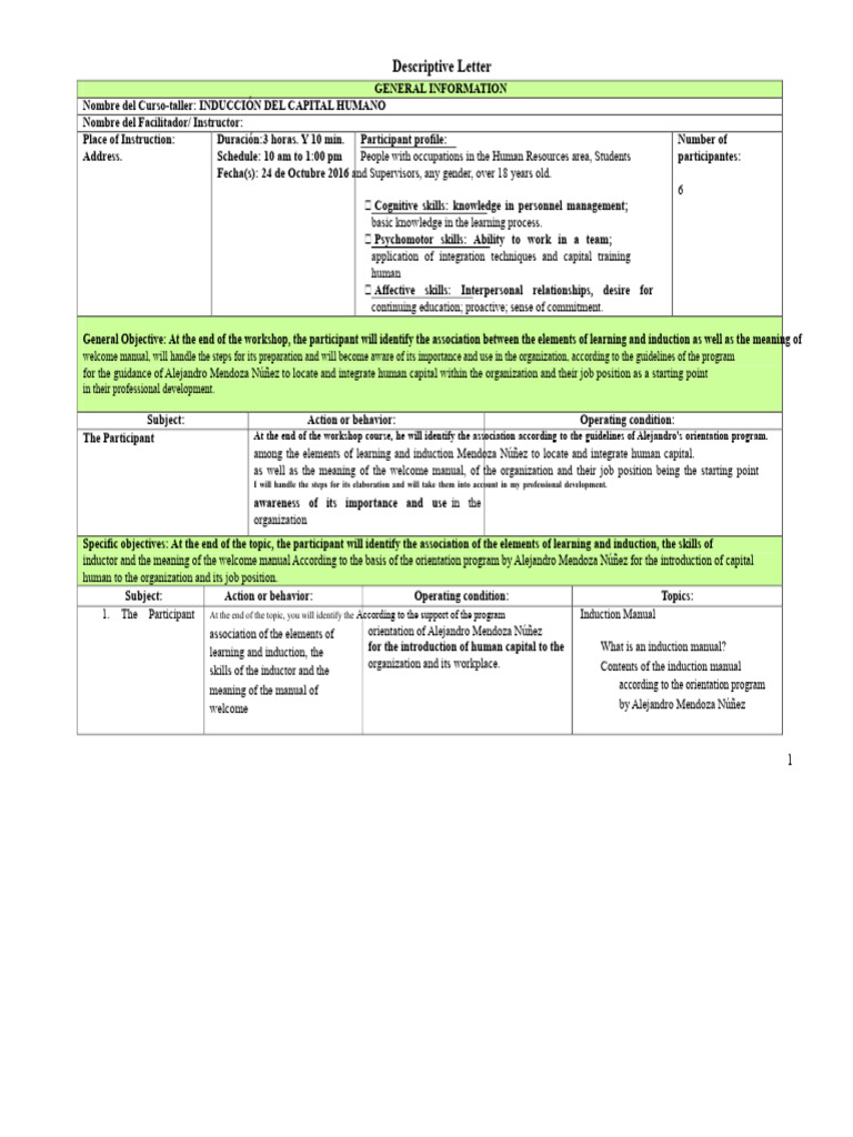 Example Descriptive Letter Ok | PDF | Evaluation | Learning