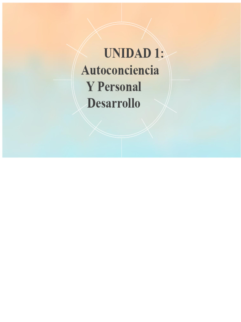 Conferencia 1 Autoconciencia y Desarrollo Personal | PDF ...