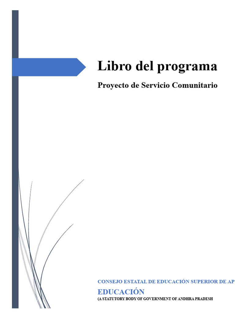 Programa Del Libro para Proyecto de Servicio Comunitario | PDF ...