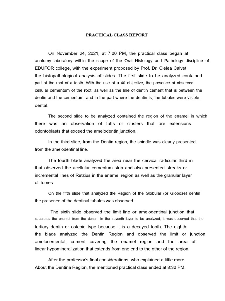 PRACTICAL CLASS REPORT MODEL DENTISTRY | PDF