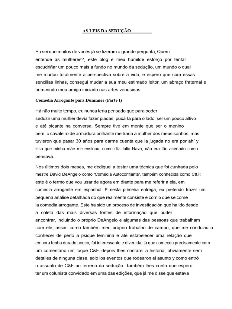 RSD TYLER As Leis da Sedução-1 | PDF | Piadas | Comédia