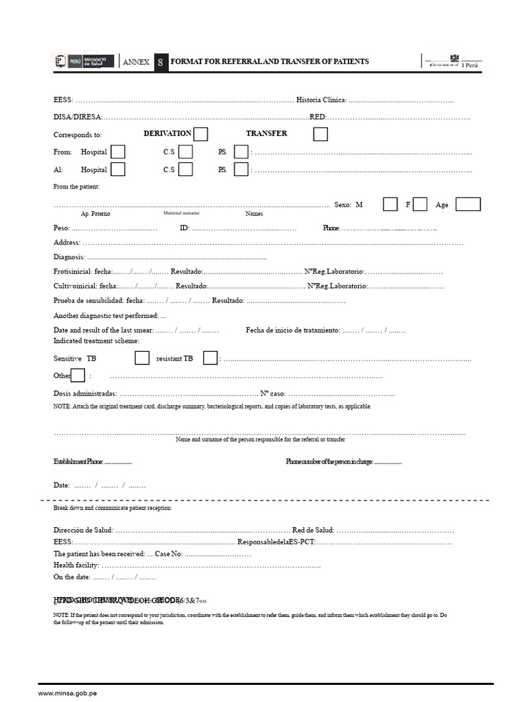 Annex 8_Patient referral and transfer format | PDF | Public Services ...