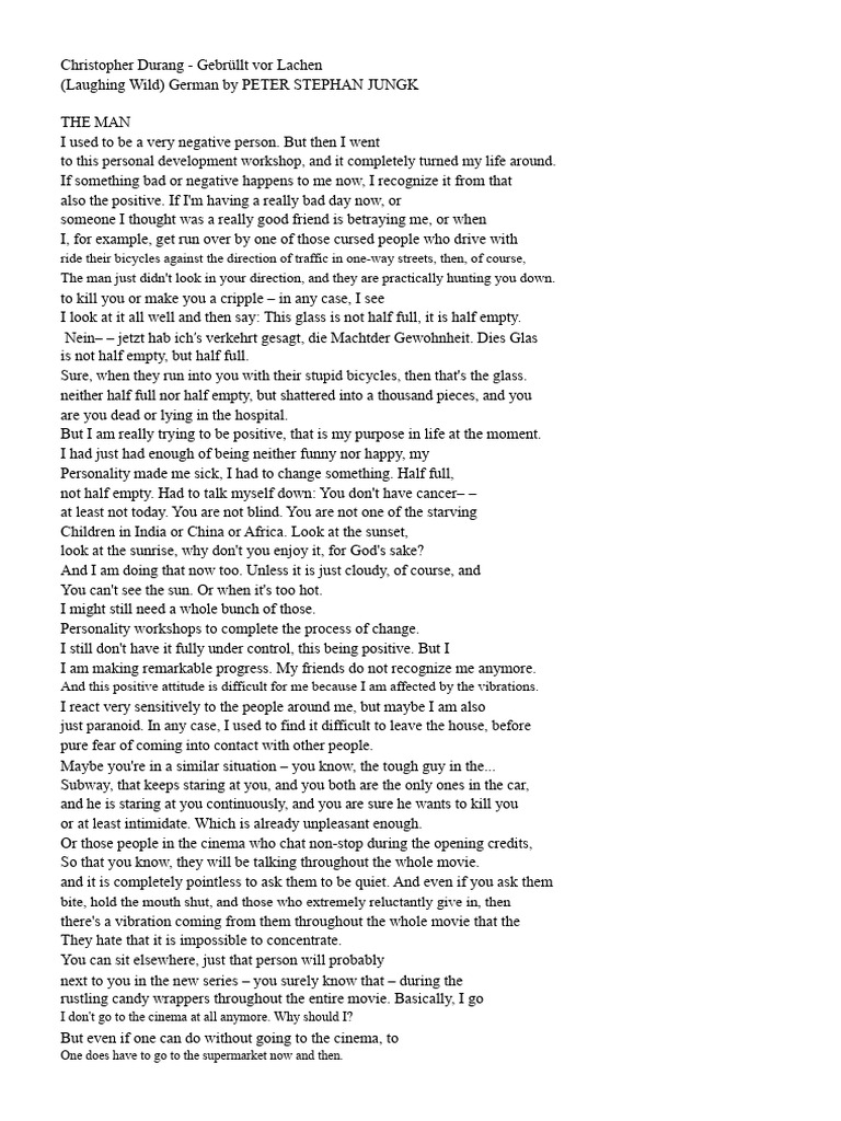 Christopher Durang - Roared With Laughter - The Man | PDF