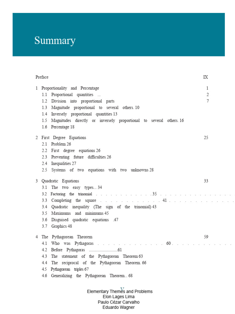 Elementary Themes and Problems - Elon Lages Lima | PDF | Area ...