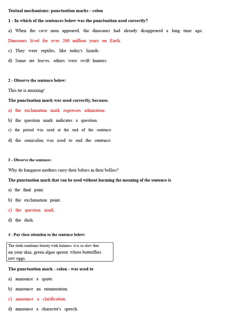 Textual mechanisms: two points | PDF | Punctuation | Typographical Symbols