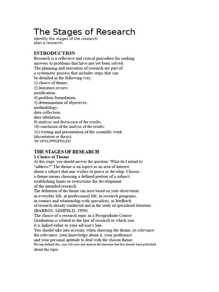 Key Stages of Research Process | PDF | Methodology | Scientific Method