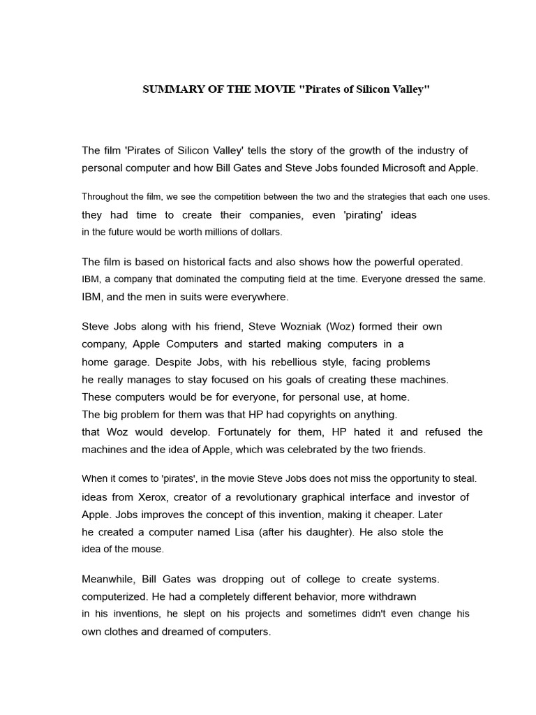 "Pirates of Silicon Valley: Tech Rivalry" | PDF | Steve Jobs | Apple Inc.
