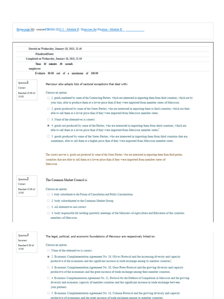 Reinforcement Exercises - Module II | PDF | Customs | Free Trade