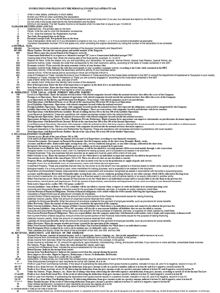 Instruction Manual Form SAR-272.pdf | PDF | Tax Deduction | Taxes